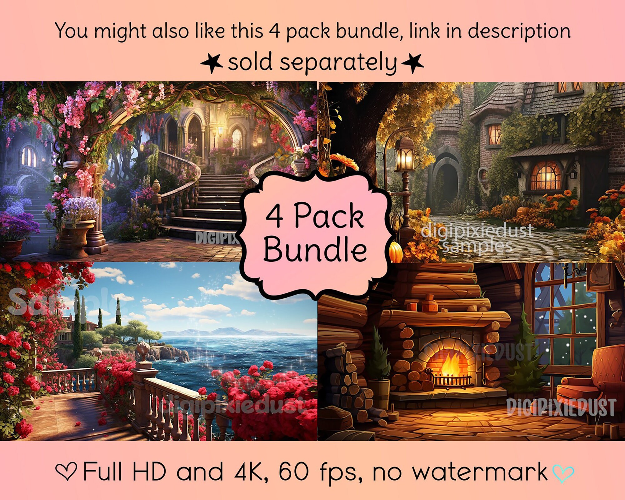 Magical Castle Animated Background, Sky Fantasy, Green Screen, Vtuber ...