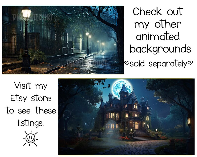 Animated Background Halloween Haunted House for (Instant Download) - Etsy