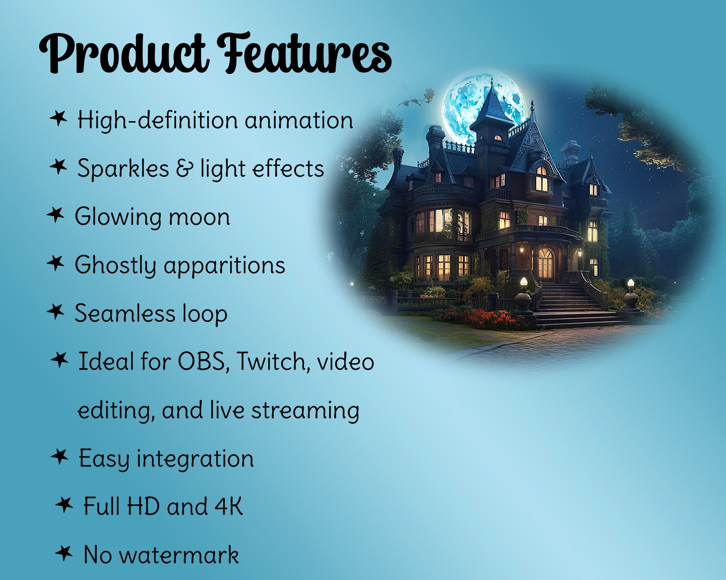 Animated Background | Spooky Haunted House With Ghosts for Green Screen ...