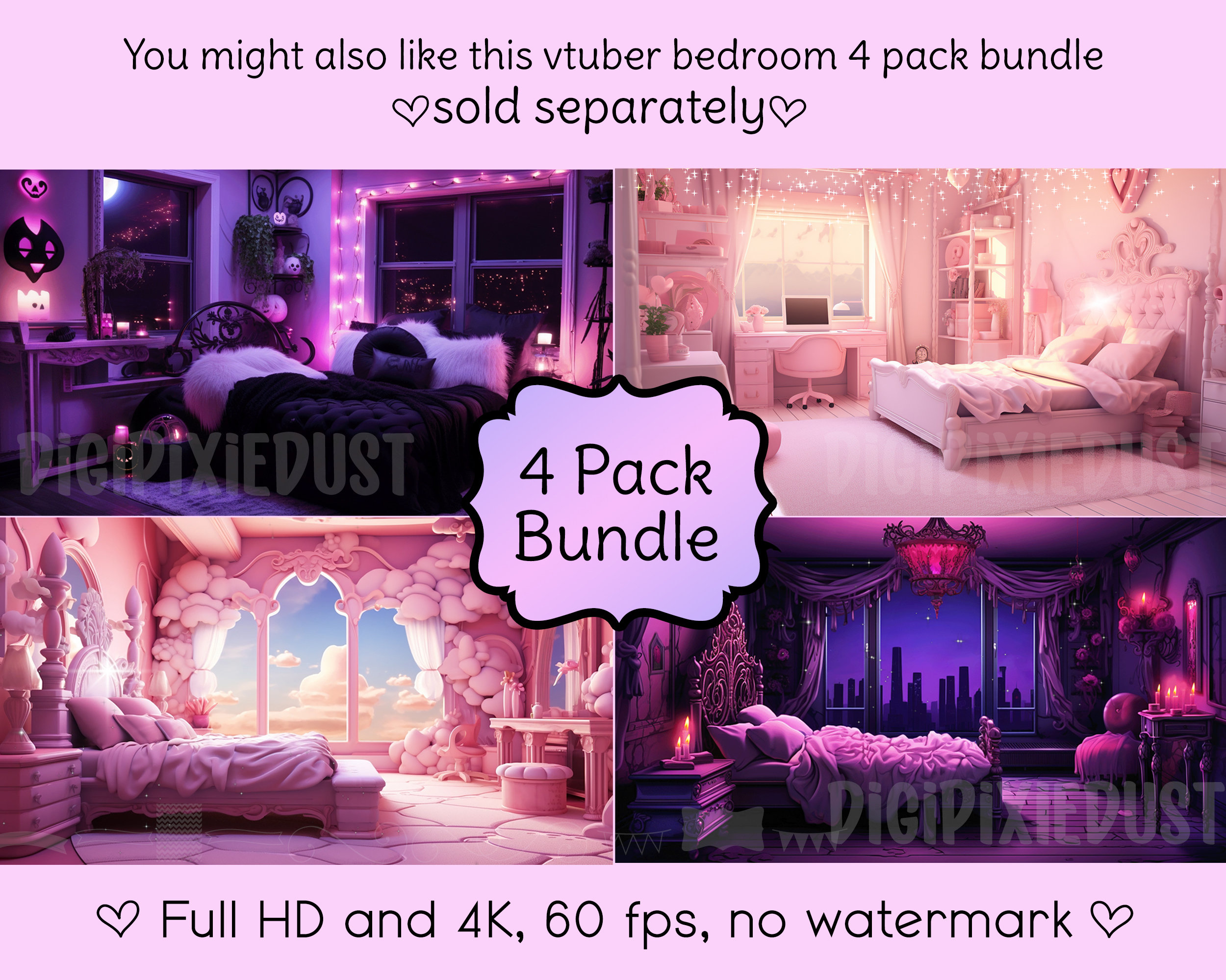 Fantasy Animated Backgrounds, Vtuber Green Screen Bundle (digital ...