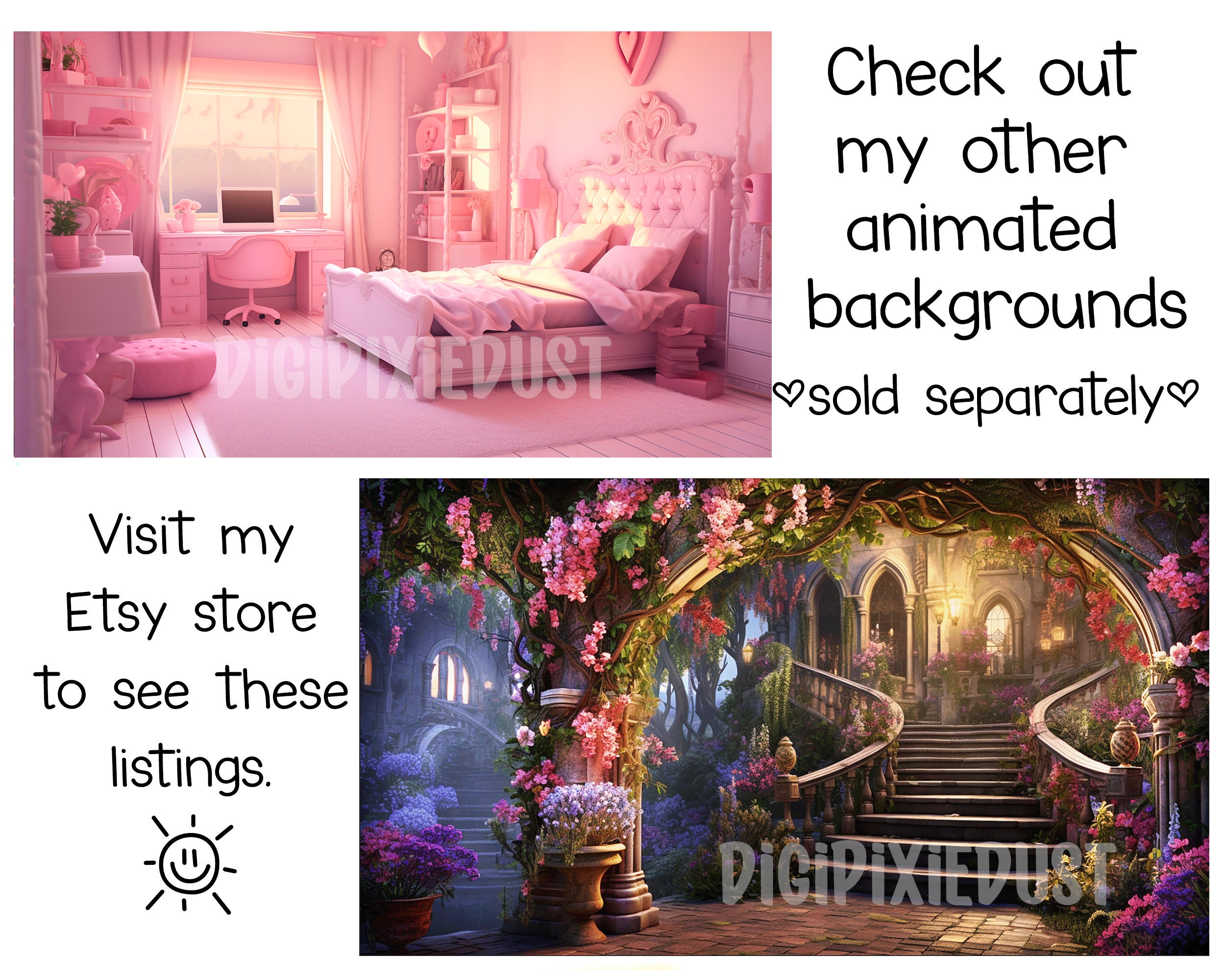 Animated Background Purple Bedroom With Pink Lights | Green Screen ...