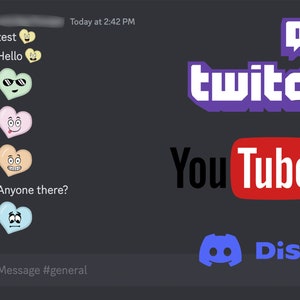 Candy Heart Emotes Valentine's Day for Twitch, Discord, Youtube ...
