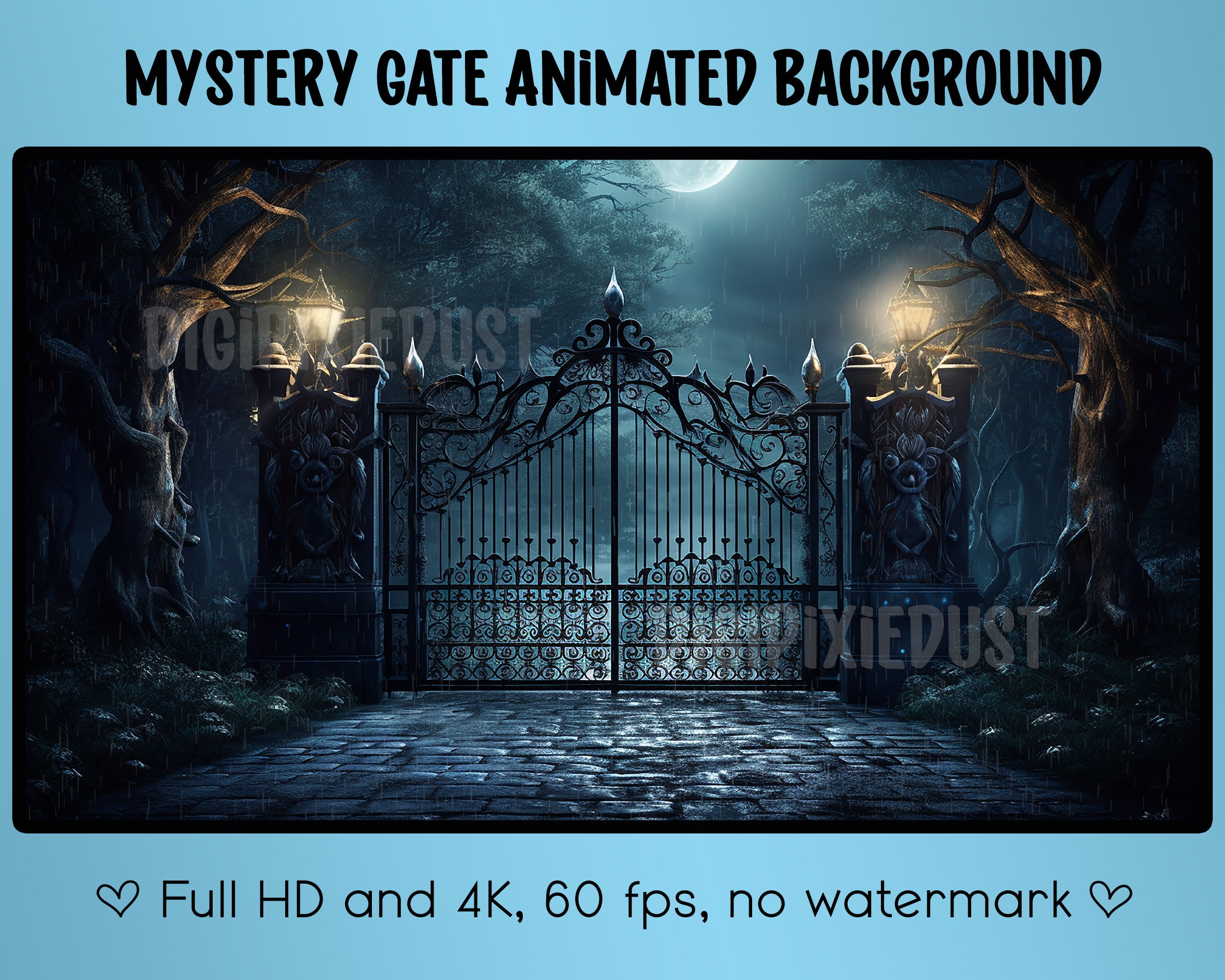 Gothic Animated Backgrounds 4 Pack Bundle Vtuber Backdrops for Green ...