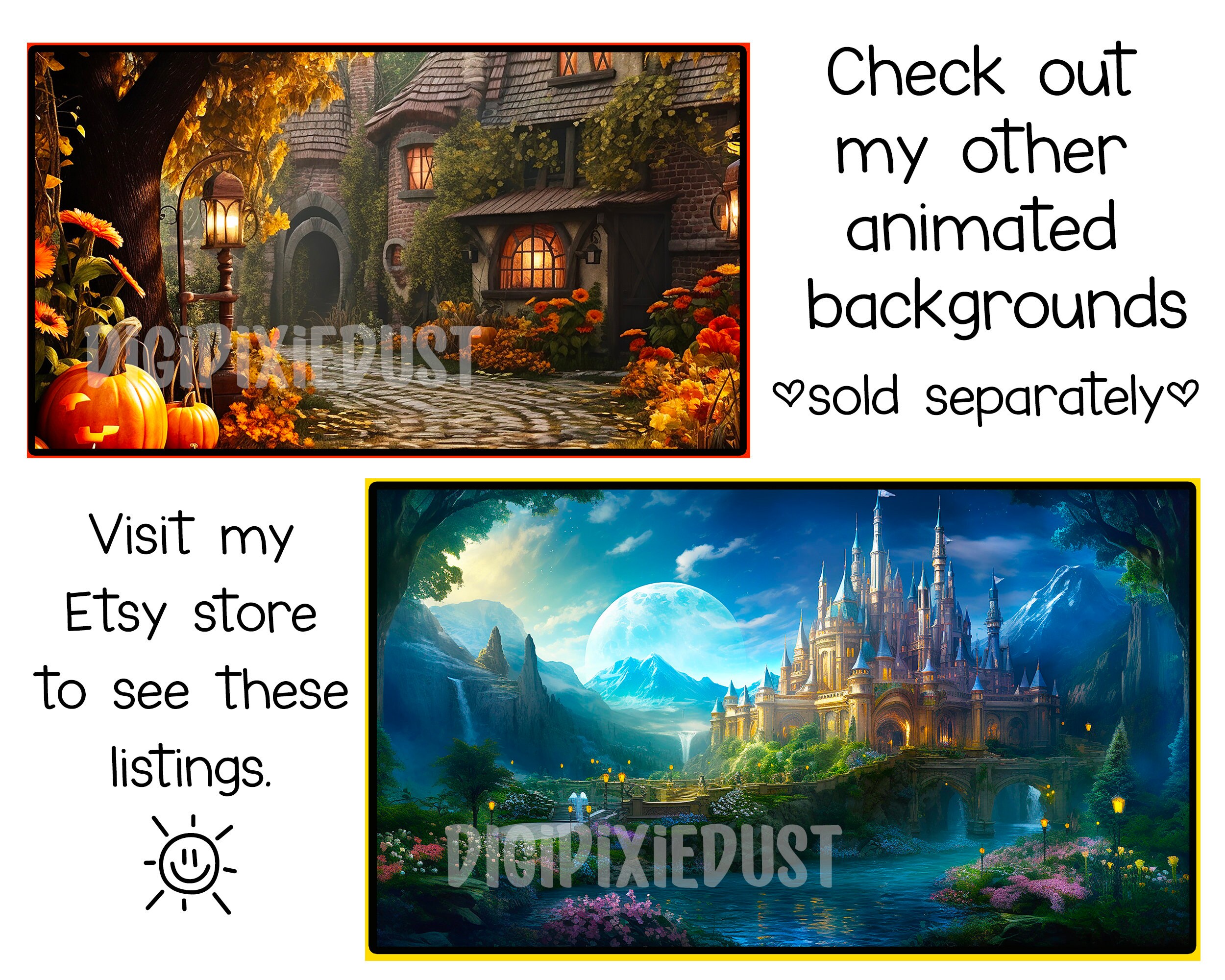 Animated Background Spooky Haunted House With Ghosts for Green Screen ...