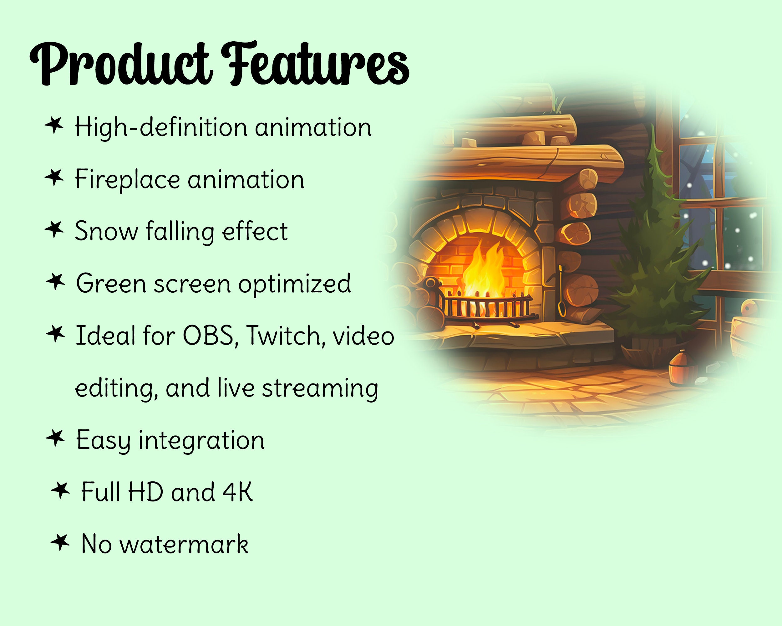 Log Cabin Animated Background | Cozy Fireplace, Vtuber Green Screen ...