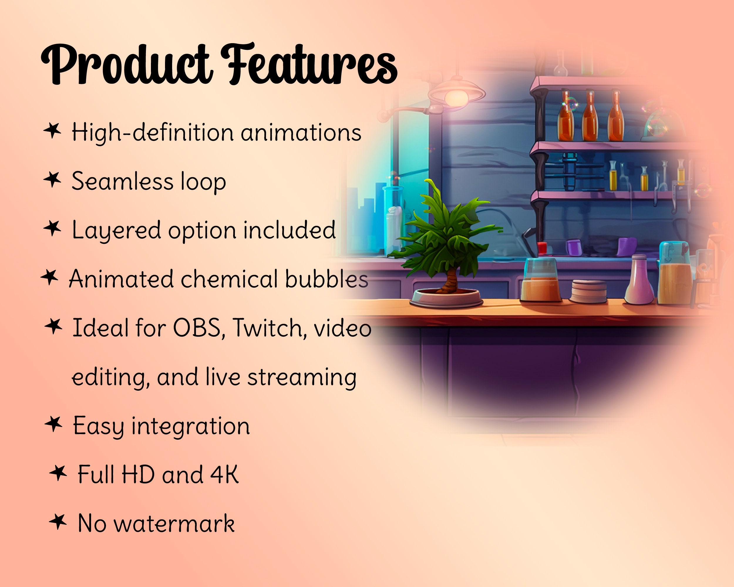 Layered Animated Background for Green Screen, Vtuber Background, Live ...