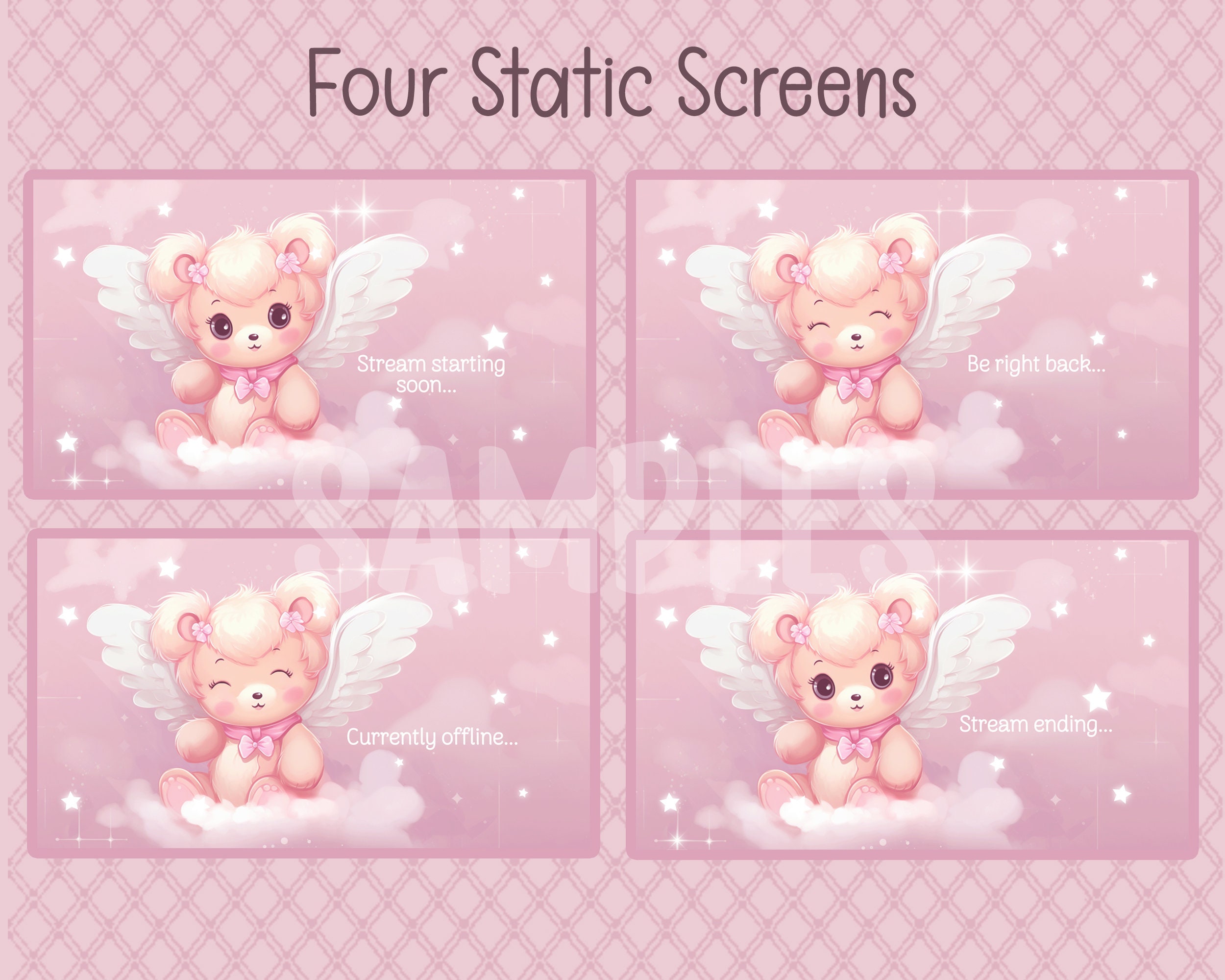 Animated Stream Bundle angel Wings Bear Twitch - Etsy