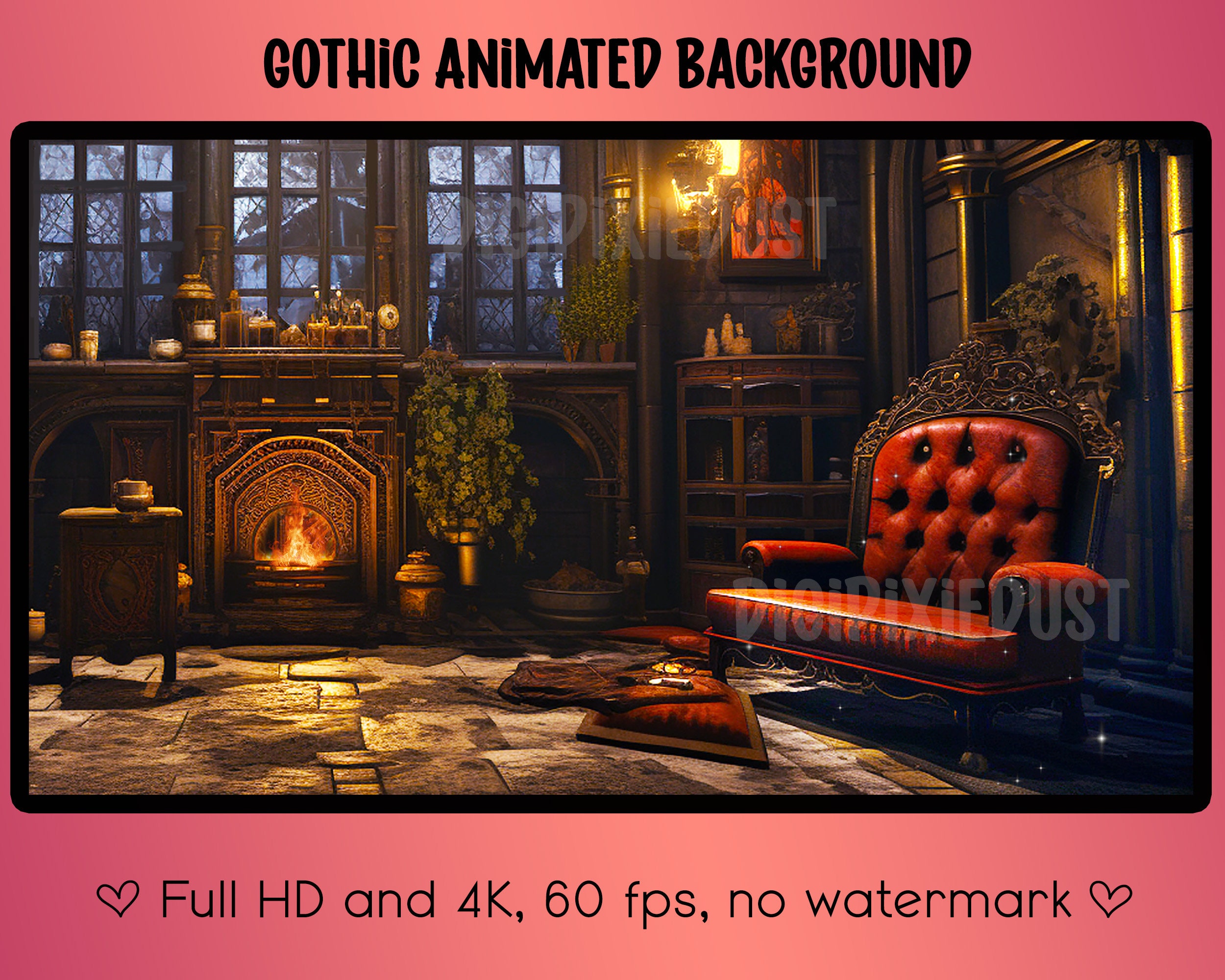 Animated Background | Vtuber Gothic Background for Green Screen ...