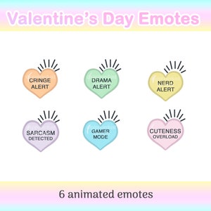 Candy Heart Emotes Valentine's Day for Twitch, Discord, Youtube ...