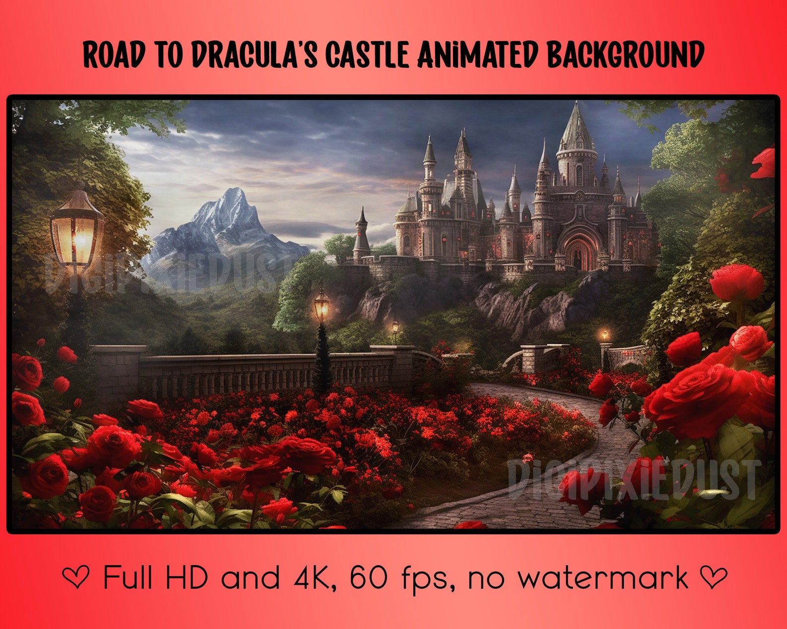 Dracula's Castle Animated Background for Vtuber, Streaming (digital ...