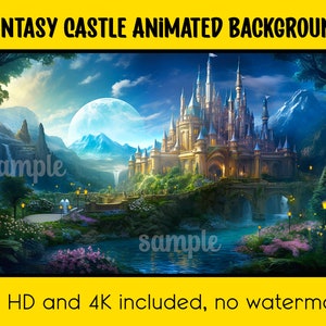 Animated Fantasy Castle Background | Green Screen, Vtuber (MP4) - Etsy