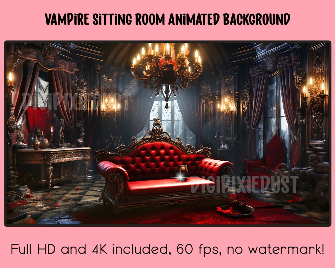 Animated Background | Vampire Sitting Room for Green Screen, Vtuber ...