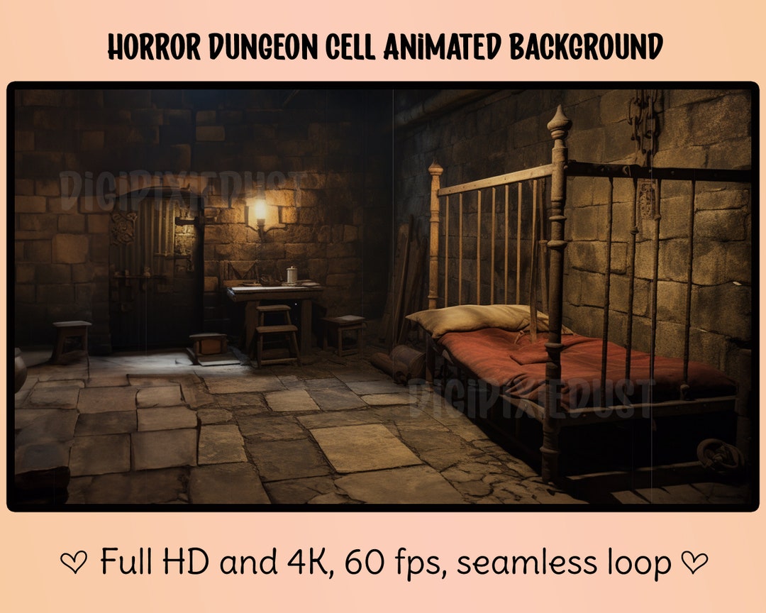 Horror Dungeon Cell Animated Background, Old Film Effect | True Crime ...