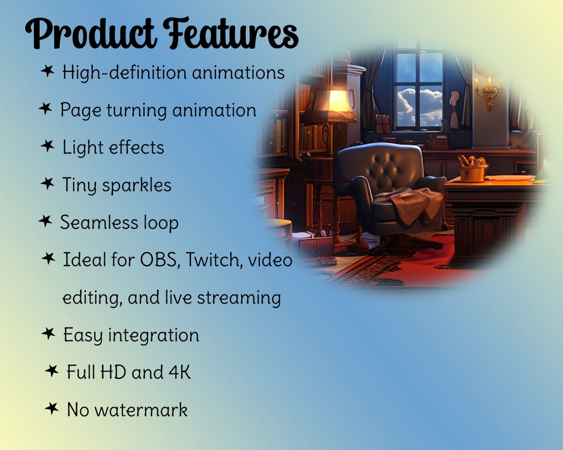 Animated Background | Detective Vtuber Office for Green Screen, Vtuber ...