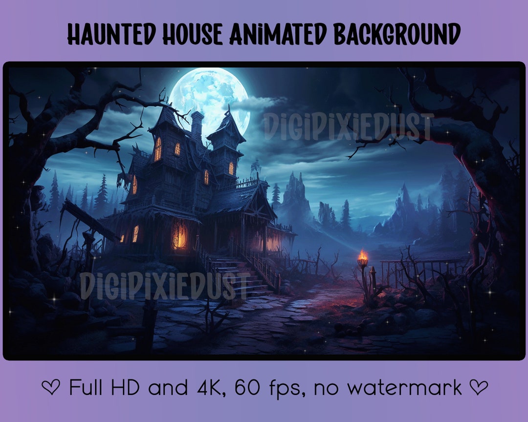 Animated Background | Halloween Haunted House for Green Screen, Vtuber ...