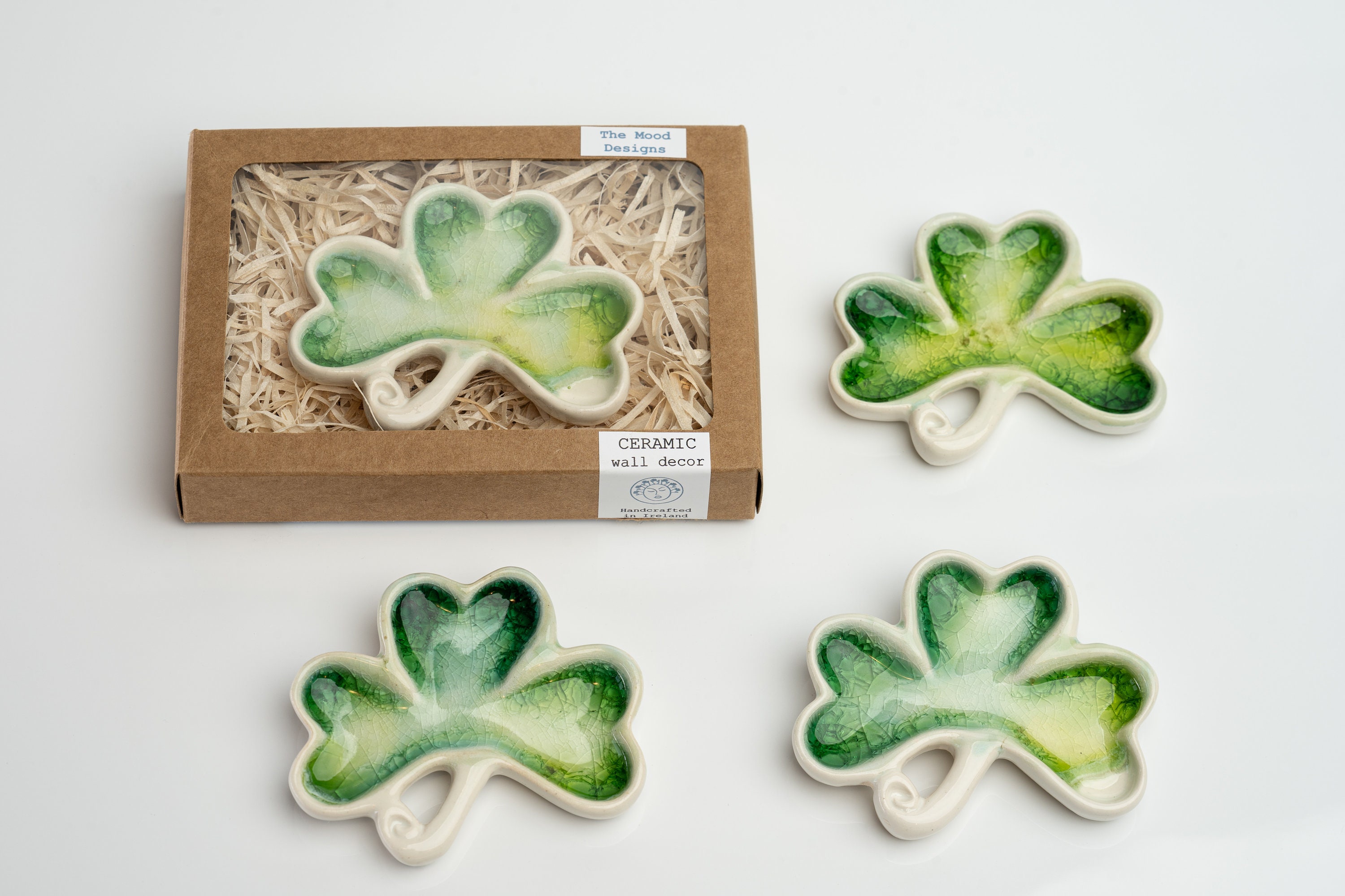 Ceramic Shamrock Ornament Pottery Shamrock St Patrick's | Etsy