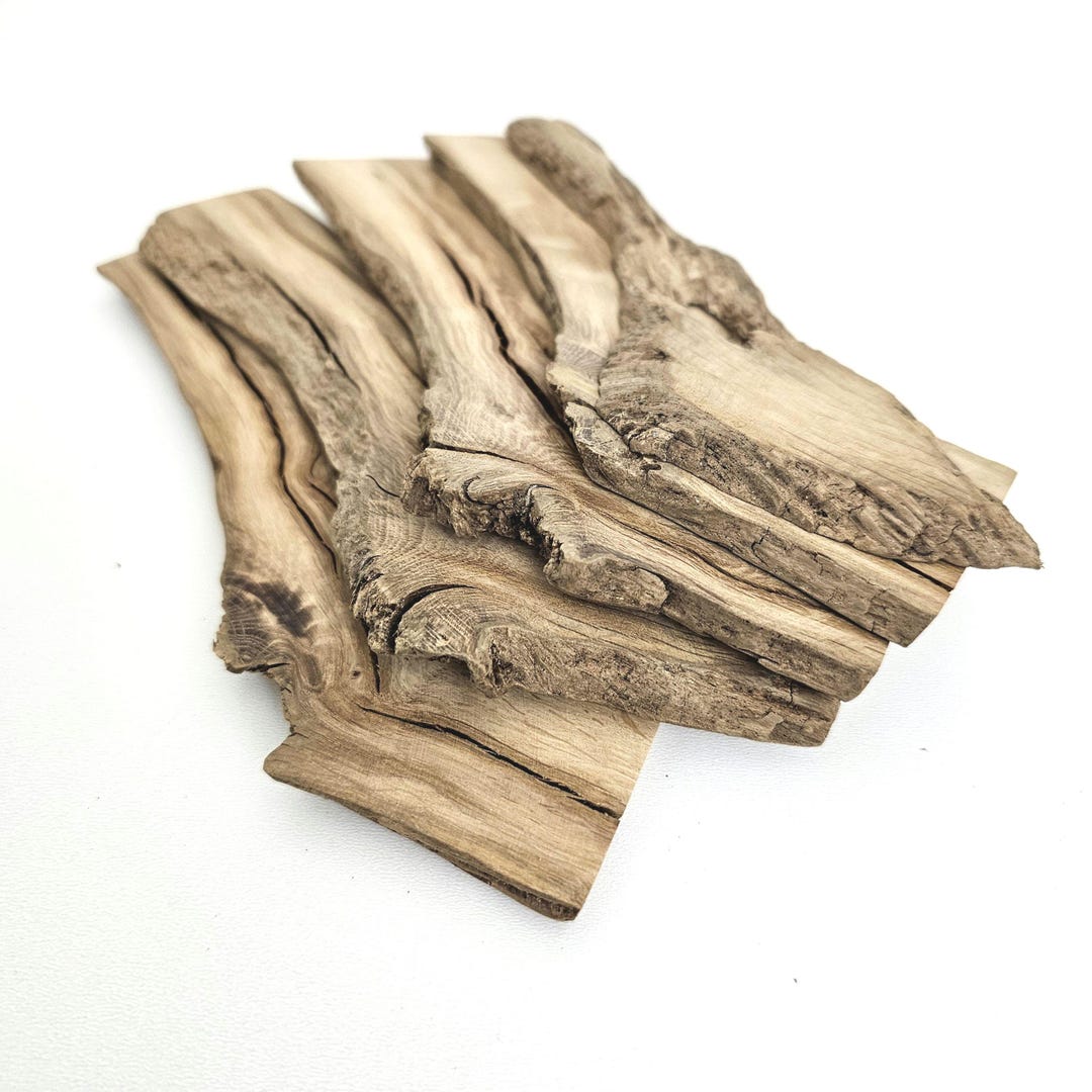 Set of Miniature Oak Wood Planks, Natural Raw Oak Branch Wood, Wood Art ...