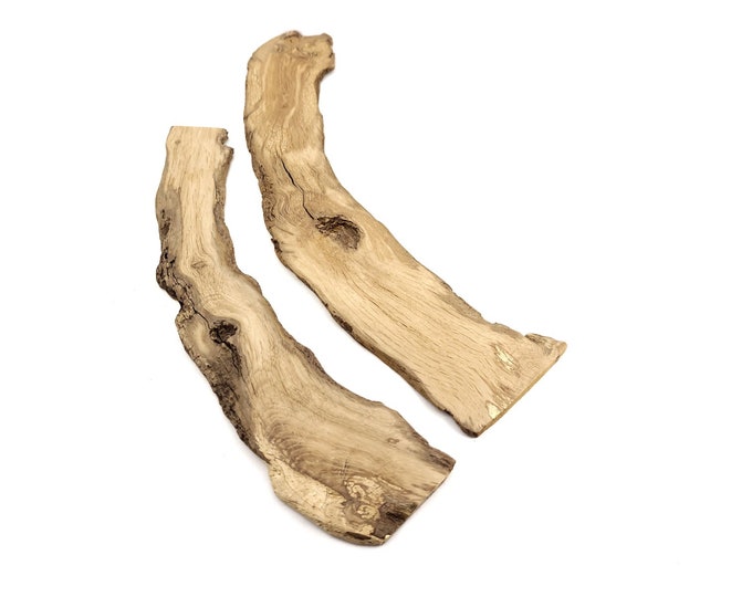 Small Waney Planks Natural Oak Organic Branch Wood, Sanded Smooth 2pcs ...