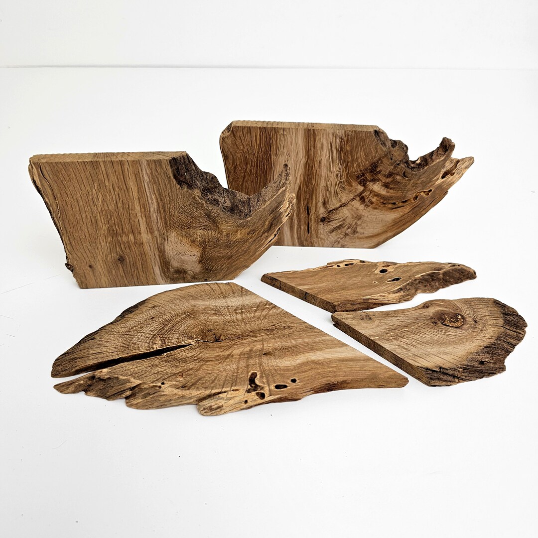 Rustic Oak Wood Pieces for DIY Crafts Woodworking, Wood Slices for ...