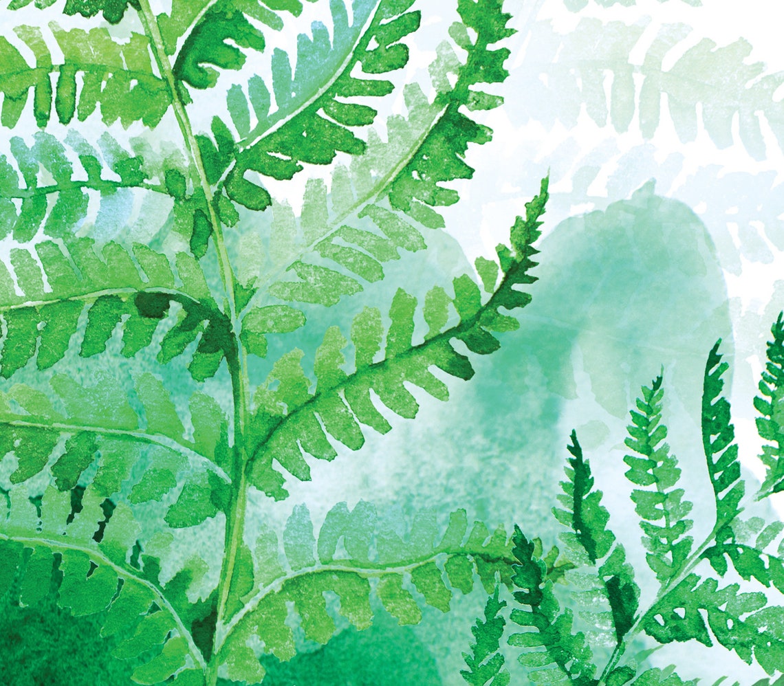 Green Fern Flame Instant Digital Download Art Print Woodland - Etsy