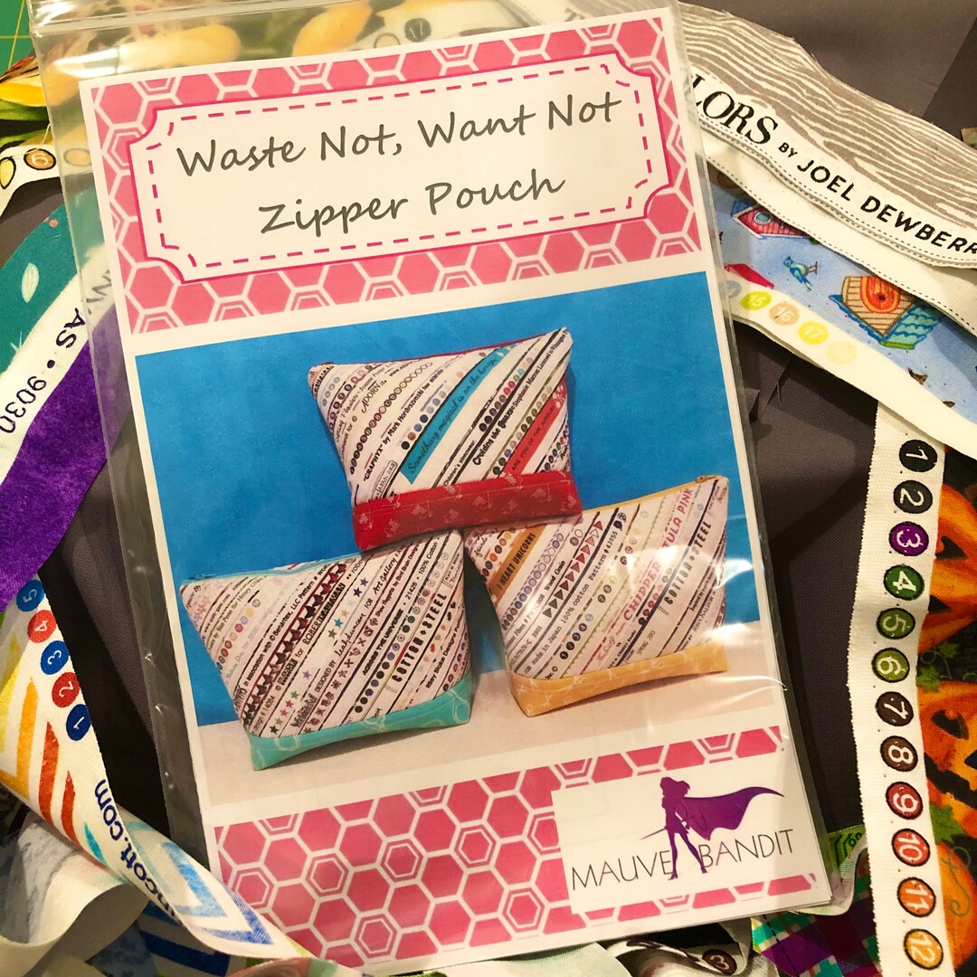 Waste Not, Want Not Zipper Pouch Pattern - Physical Copy - Etsy