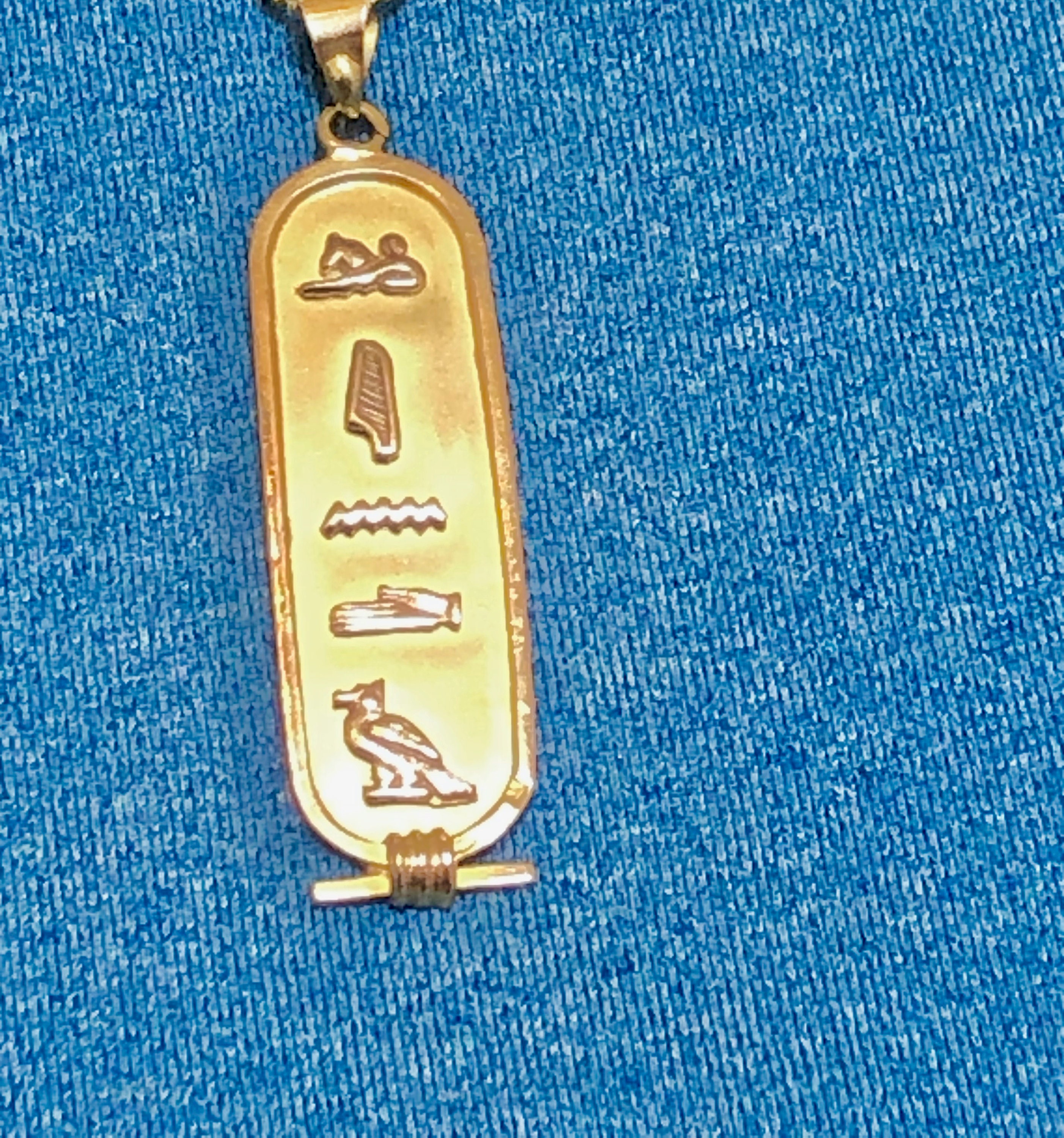 18k Solid Gold Vintage Egyptian Cartouche Pendants 5 SOLD or 3 ...