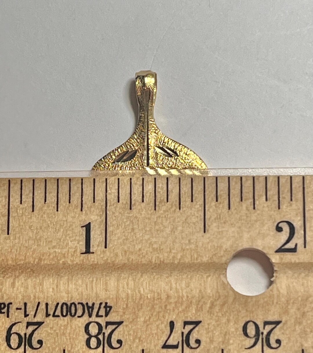 14k Solid Gold Whale Dolphin Tail Slide Pendant Charm Diamond Cut ...