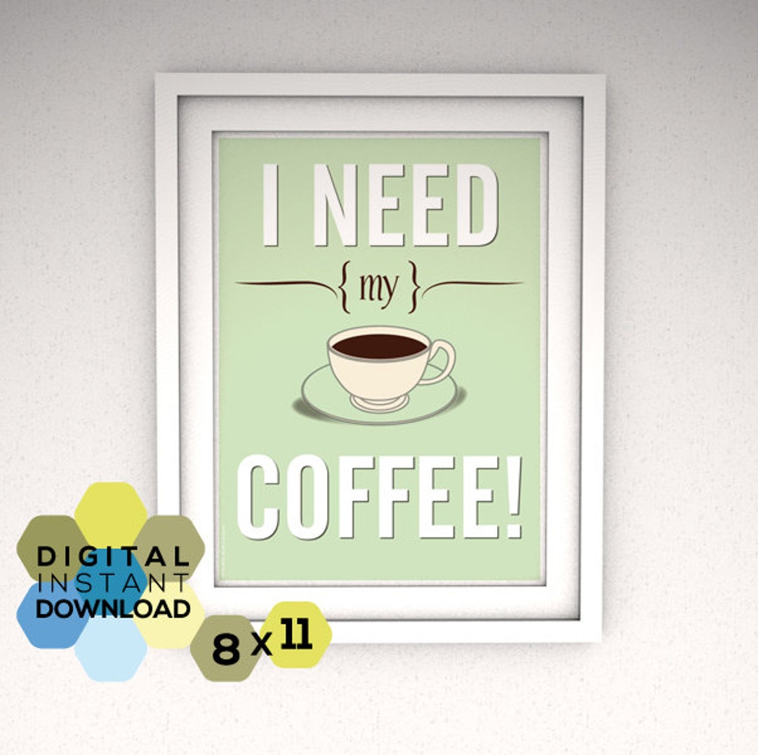 Art for Home, Instant Printable Download, 8x11, Coffee, Vintage Poster ...