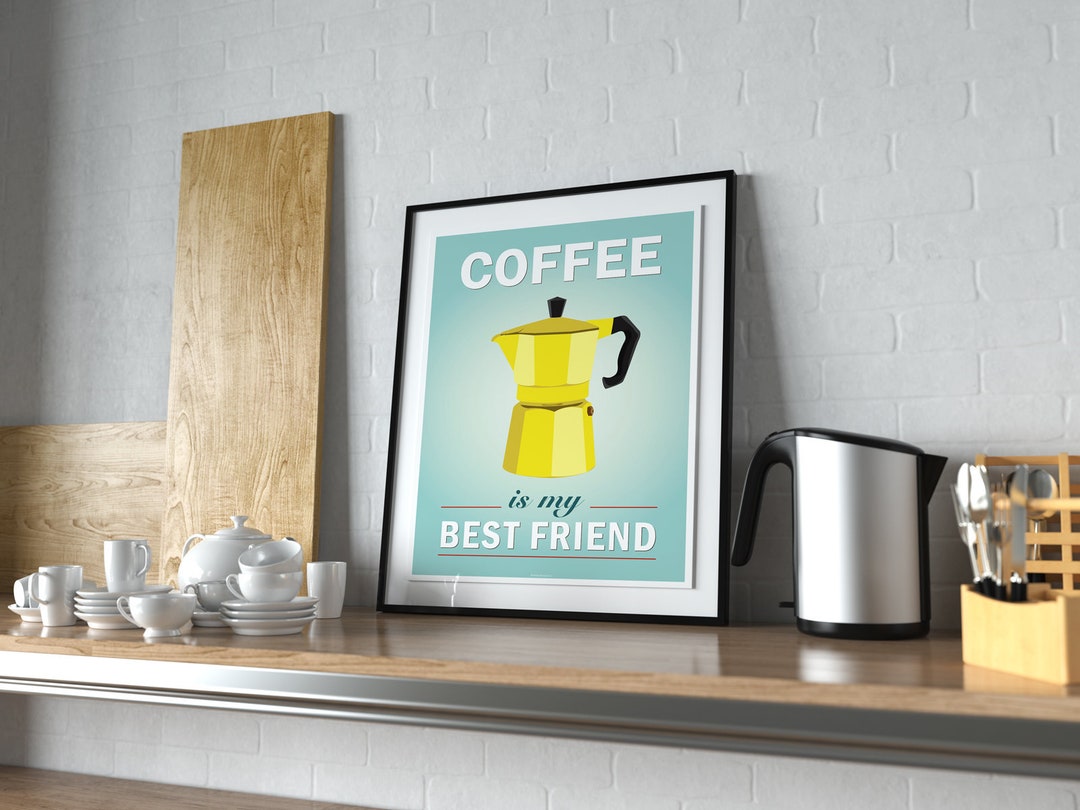 Coffee is My Best Friend, DOWNLOAD Printable, Vintage Poster ...
