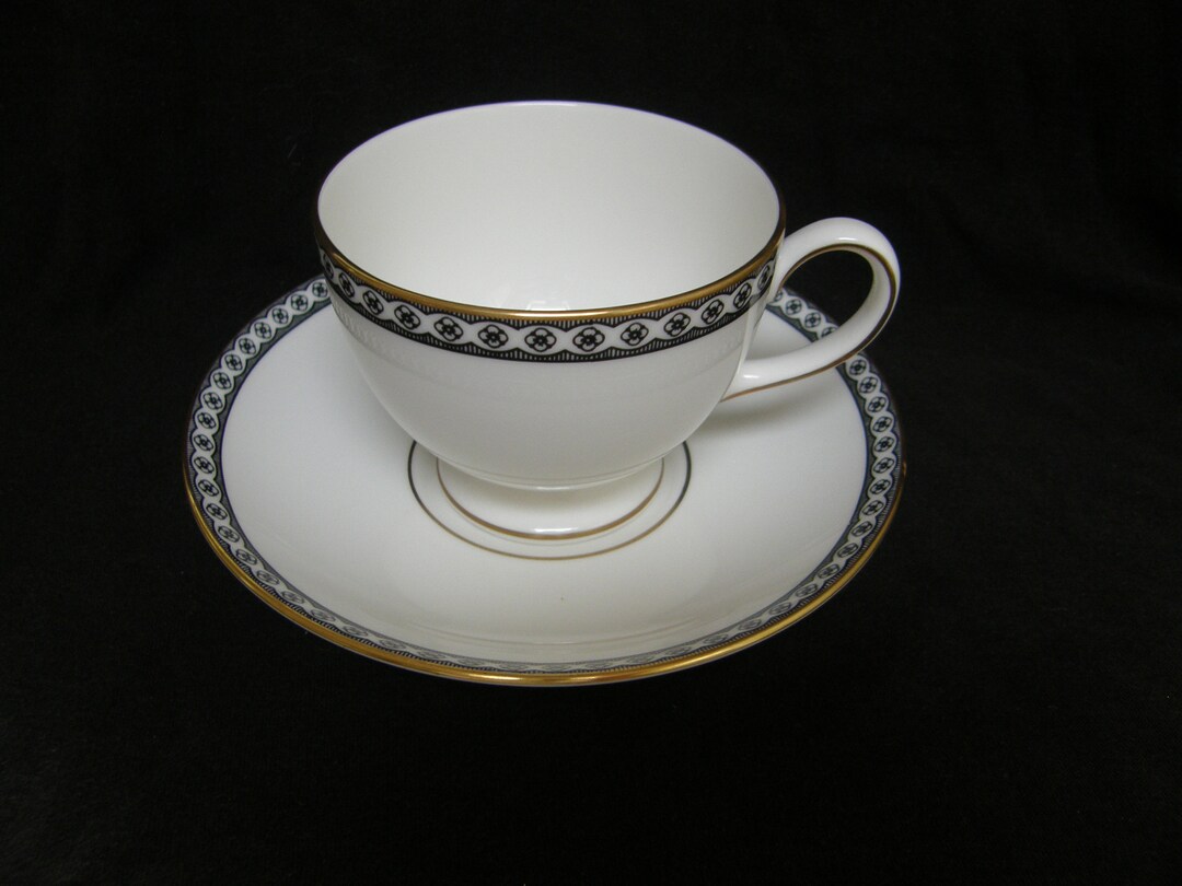 WEDGWOOD Black Ulander Tea Cup and Saucer - Etsy