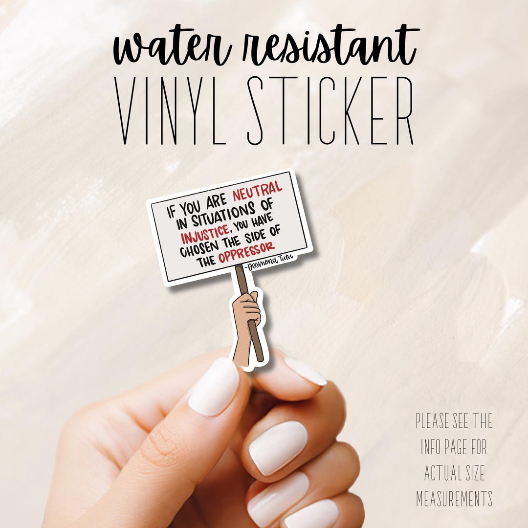 Desmond Tutu Quote Protest Picket Sign - Oppression Protest - Equal ...