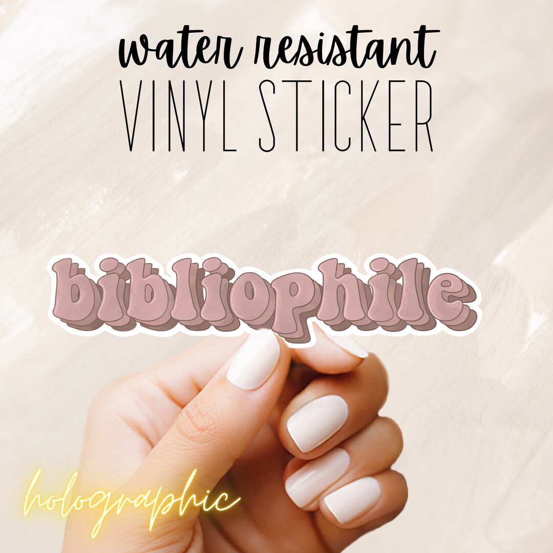 Pink Holographic Bibliophile Sticker - Kindle Accessories - Waterproof ...