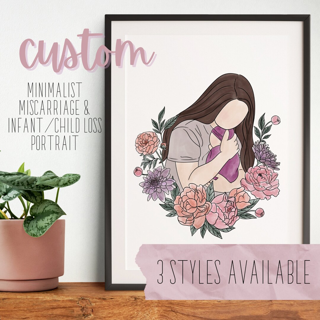 Custom Miscarriage Loss Memorial Minimalist Portrait - Digital ...