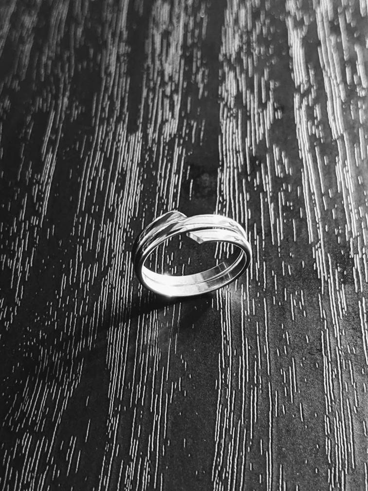 Sterling Silver Double D Shape Plain Band Ring | Etsy UK