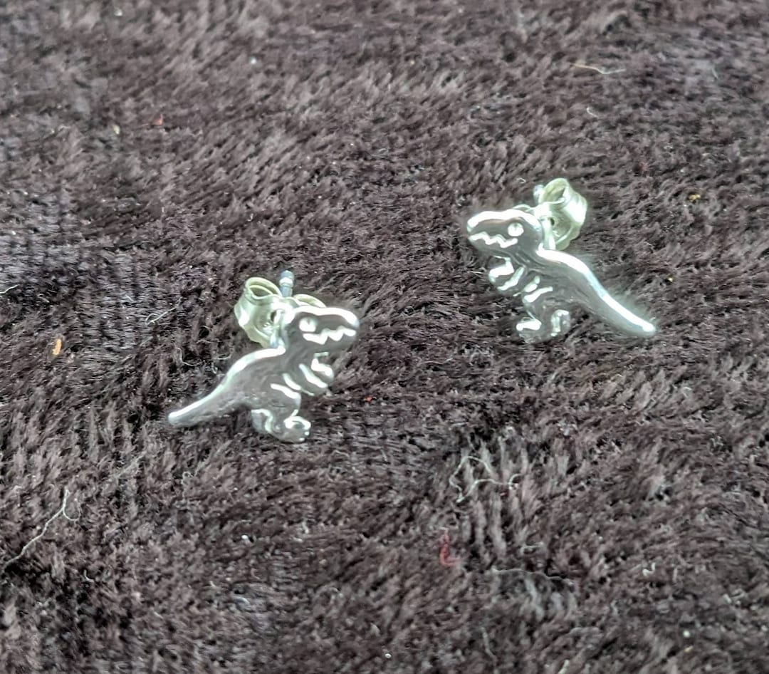Tyrannosaurus Rex Dinosaur Sterling Silver T Rex Stud Earrings - Etsy