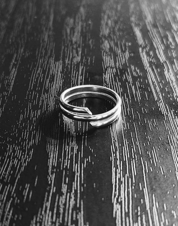 Sterling Silver Double D Shape Plain Band Ring | Etsy UK