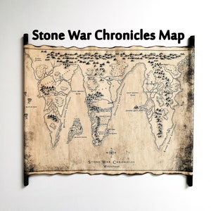 Stone War Chronicles World Map on Handmade Scroll Windcatcher - Etsy