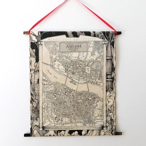 H. P. Lovecraft Map of Arkham, Massachusetts, Lovecraft Country Arkham ...