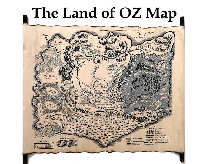 The Land of Oz Map the Wonderful Wizard of Oz Map Dorothy - Etsy