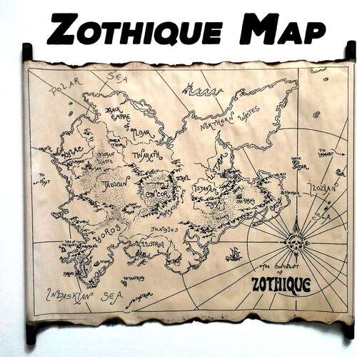 Zothique Map Clark Ashton Smith Map Zothique Cycle on - Etsy