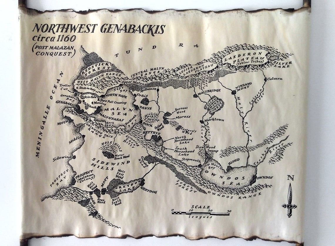 Malazan Northwest Genabackis Map HANDMADE Scroll Malazan - Etsy