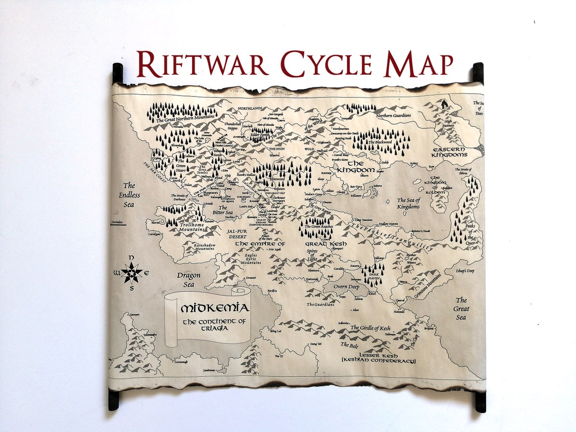 Midkemia Map the Continent of Triagia Map the Riftwar Cycle - Etsy Canada