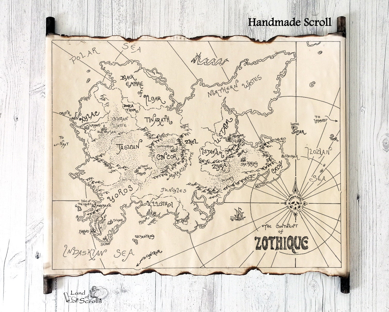 Mapa de Zothique Mapa de Clark Ashton Smith Ciclo de Zothique - Etsy México