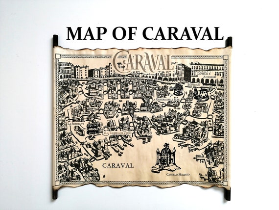 Map of Caraval on Handmade Scroll Isla De Los Sueños Map | Etsy