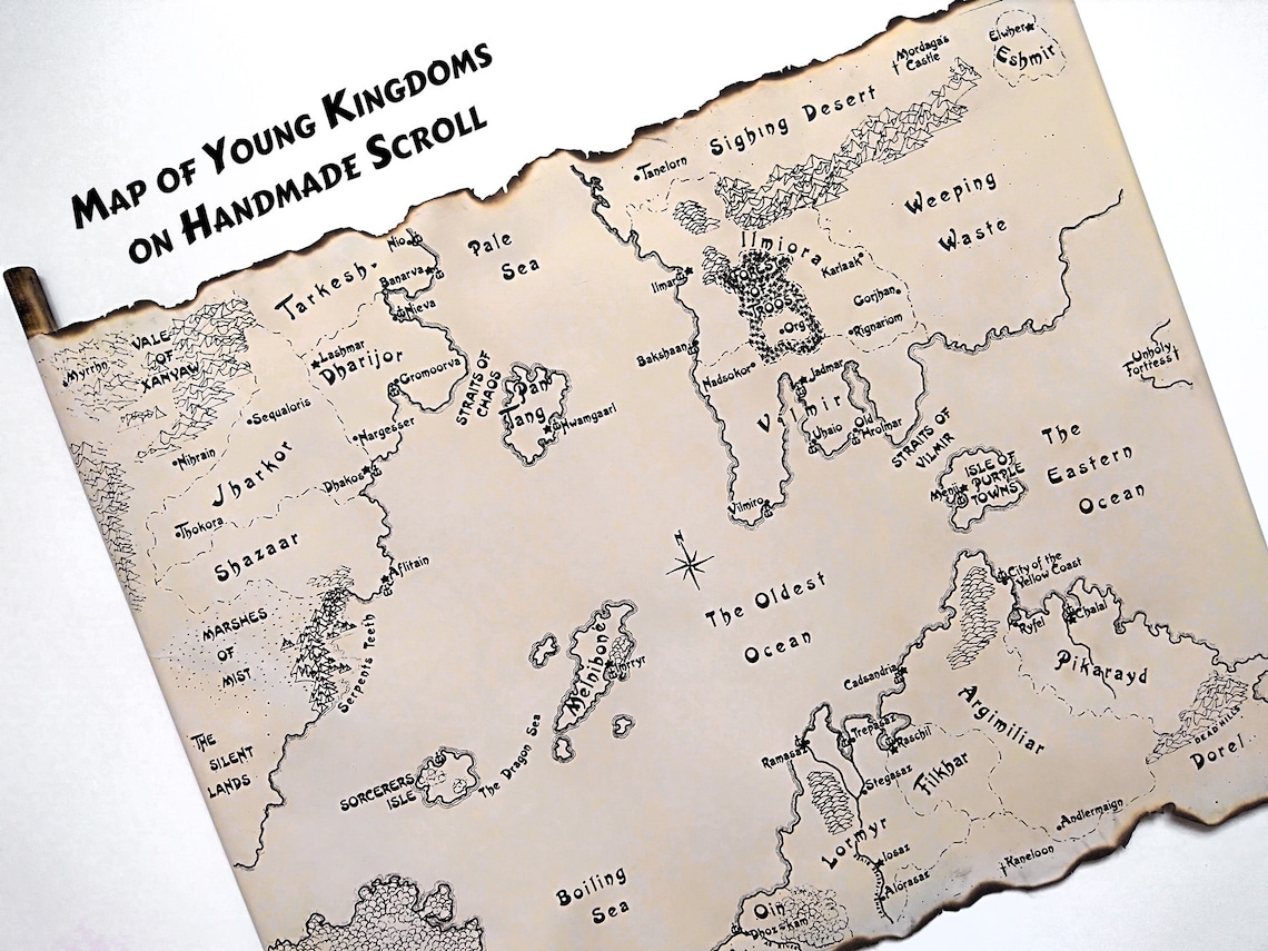 Elric of Melnibone Map of Young Kingdoms Stormbringer Map - Etsy Canada