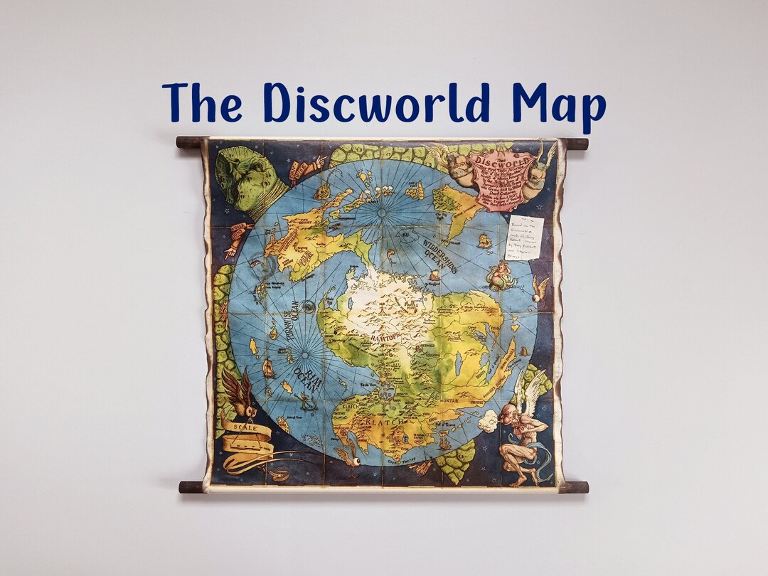 Map of Discworld on Handmade Scroll Poster, the Discworld Mapp, Fantasy ...