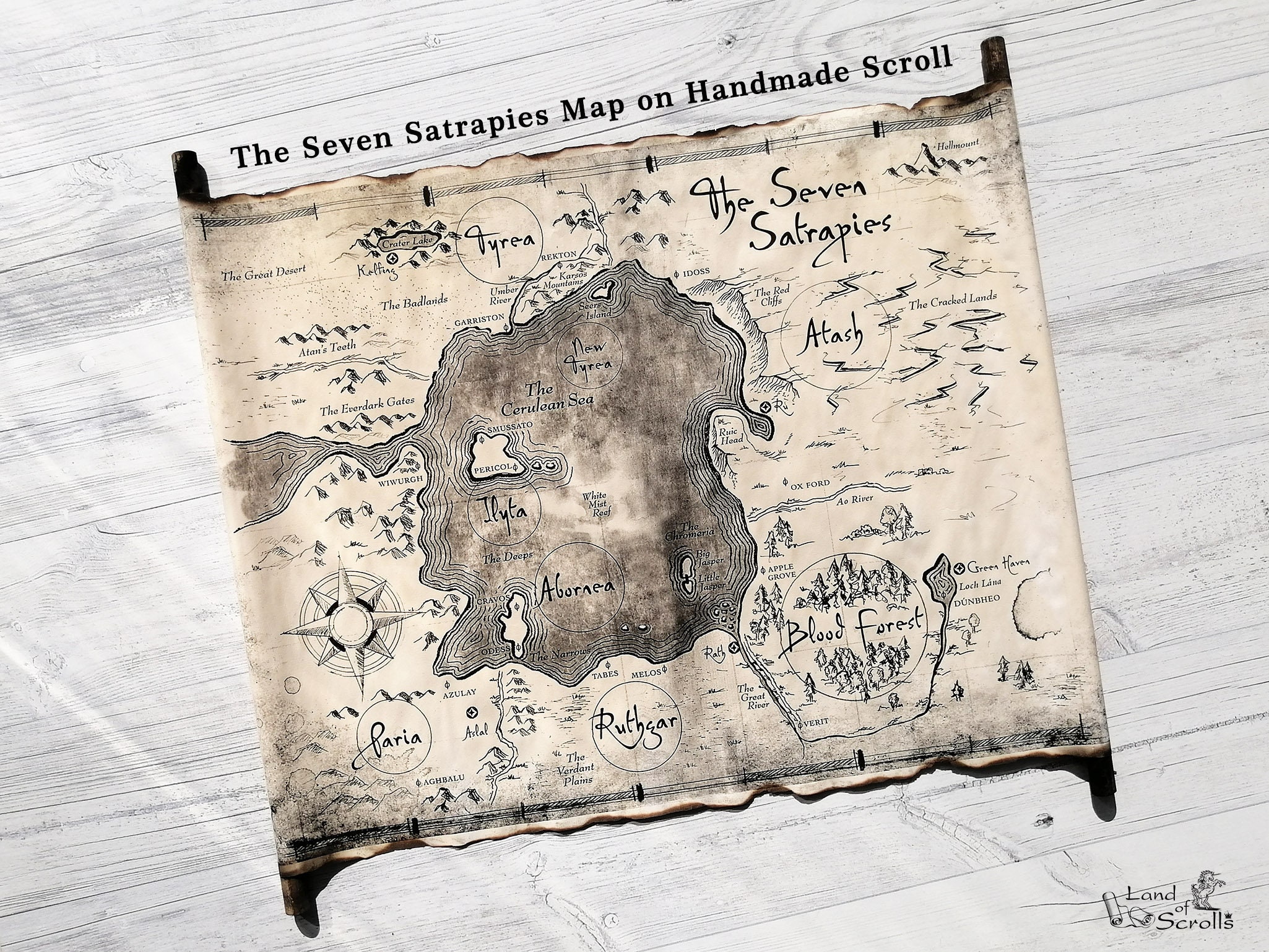 The Seven Satrapies Map on Handmade Scroll Lightbringer Map - Etsy ...
