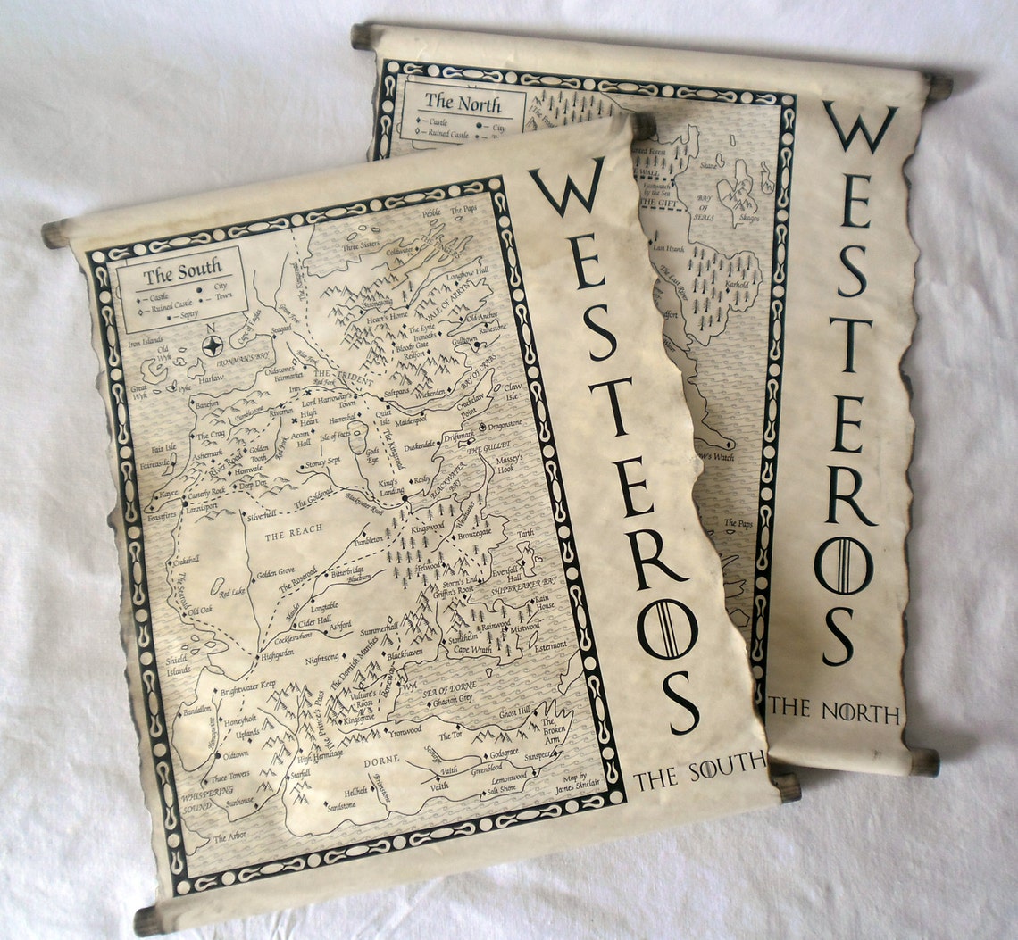 MAP X2 NORTH and SOUTH 2 Scrolls the North and the South | Etsy