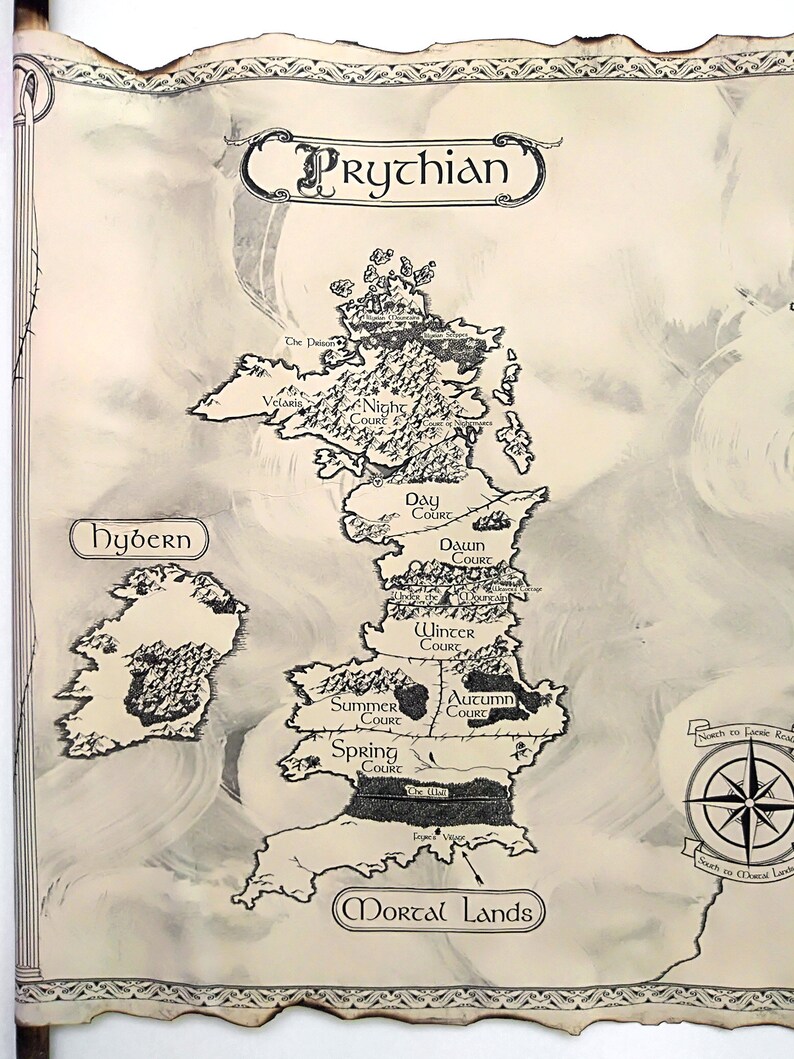 Prythian Map HANDMADE Scroll Acotar Map A Court Of Thorns Etsy