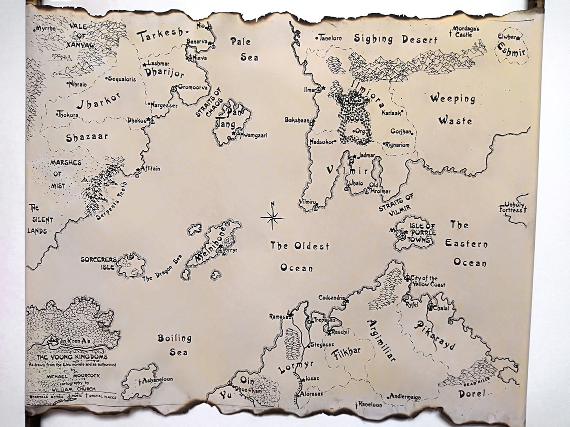 Elric of Melnibone Map of Young Kingdoms Stormbringer Map - Etsy Canada
